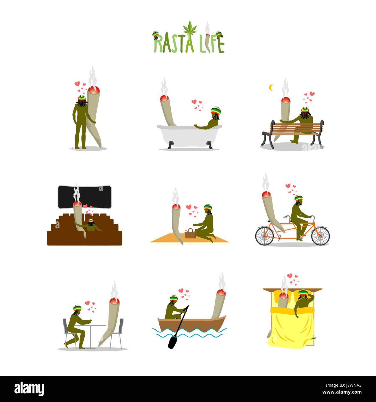 Cartoon illustration weed in love hi-res stock photography and images ...