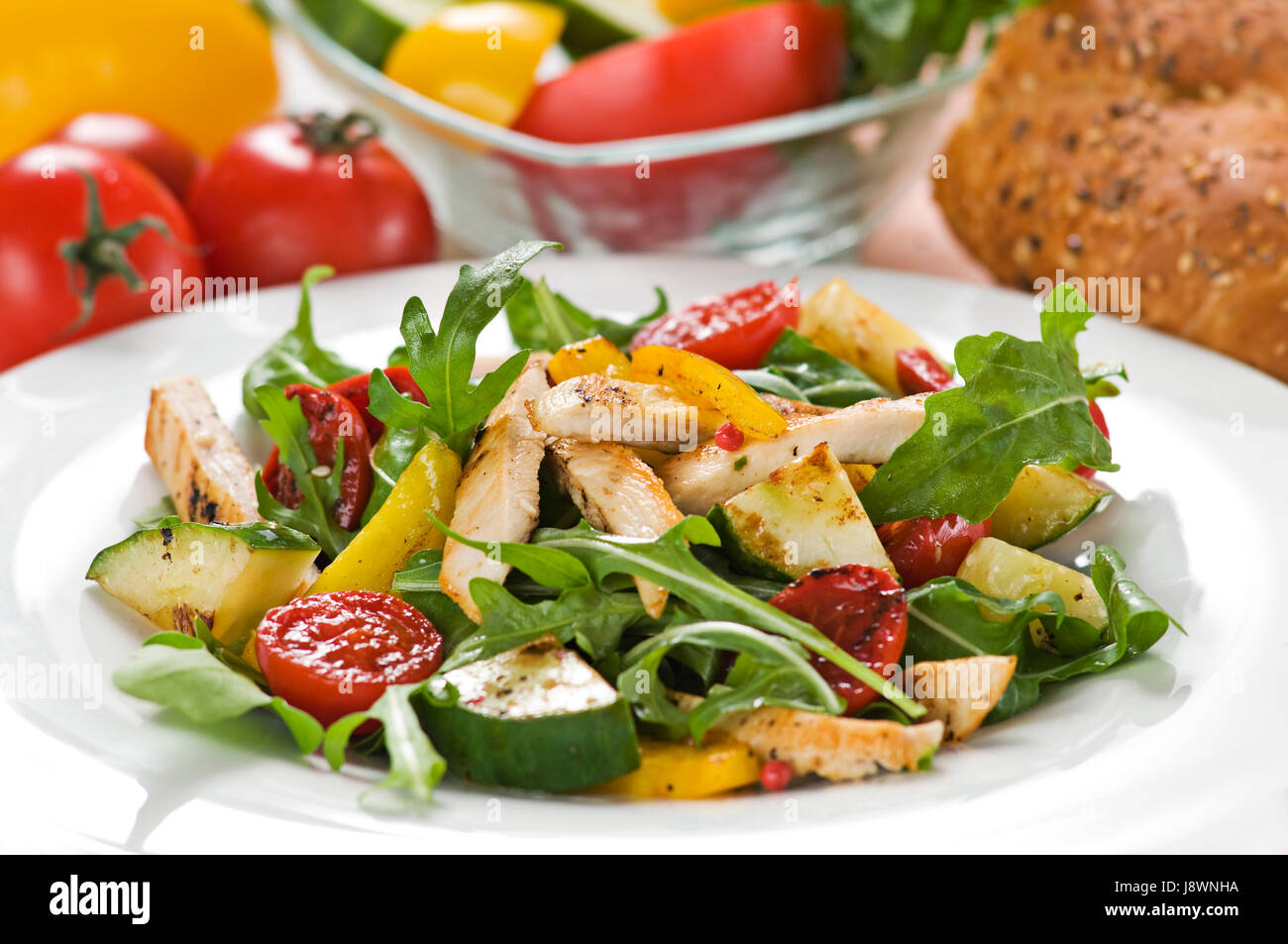 turkey, food, dish, meal, tomatoes, tomatos, chicken, rocket ...