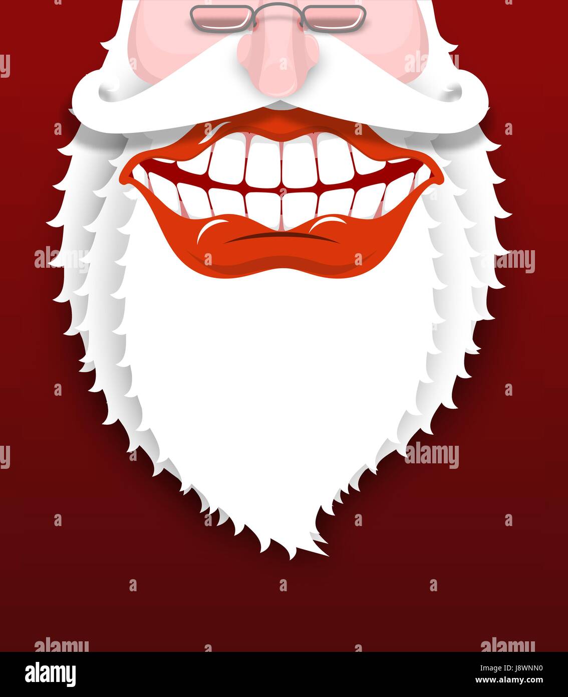 Jolly Santa Claus. Joyful grandfather with white beard. Broad smile ...