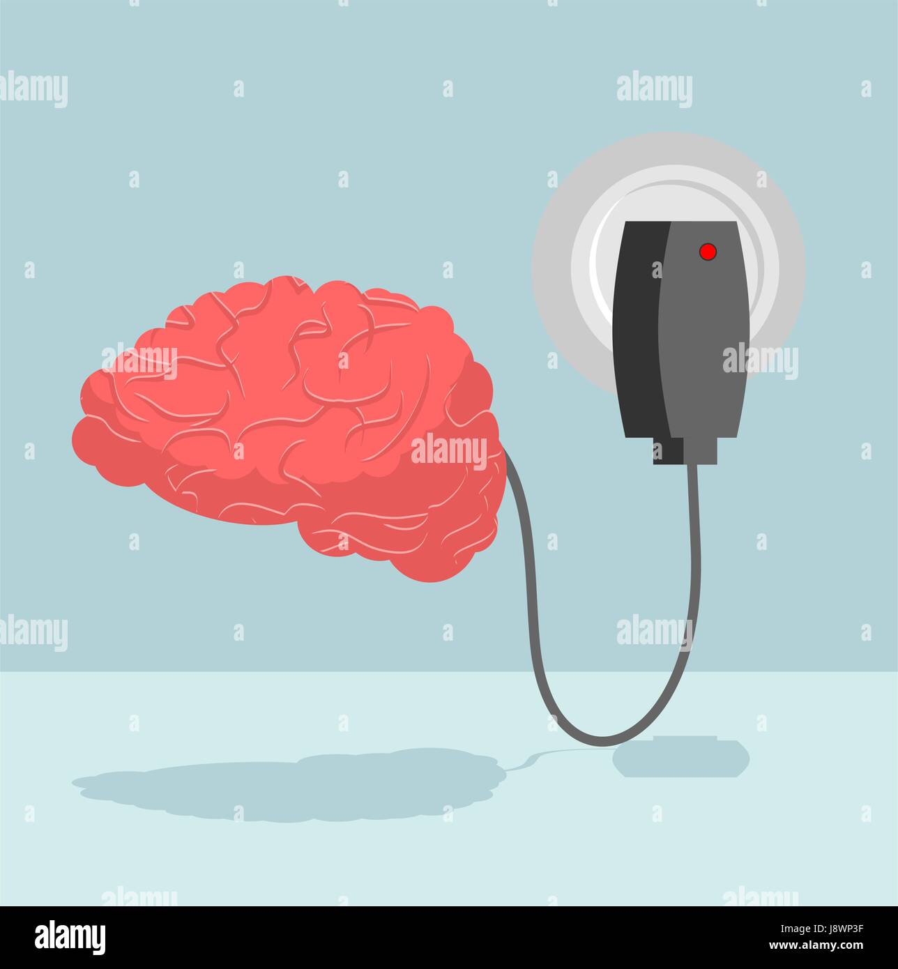 Electrical cable brain Stock Vector Images - Alamy