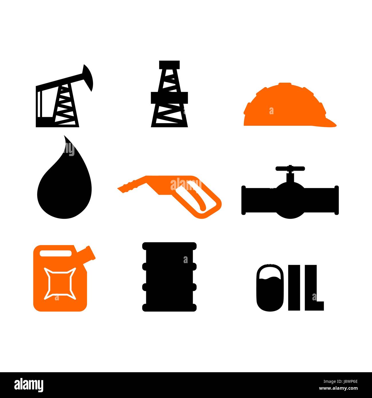 Oil production set of icons. petroleum industry sign. Logo for petrol ...