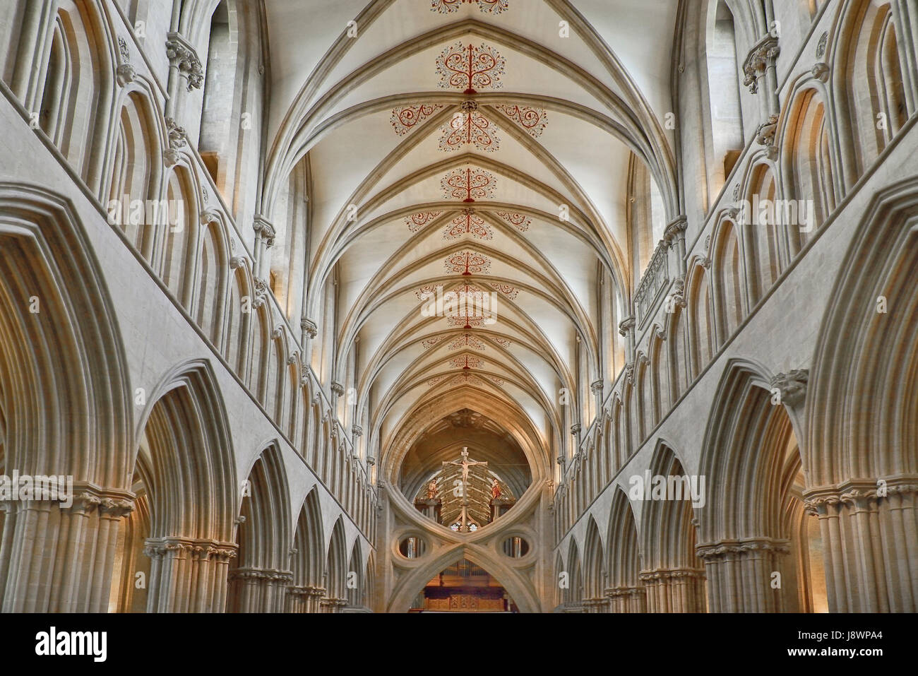England, Somerset, Wells Cathedral, The Scissor Arches Stock Photo - Alamy