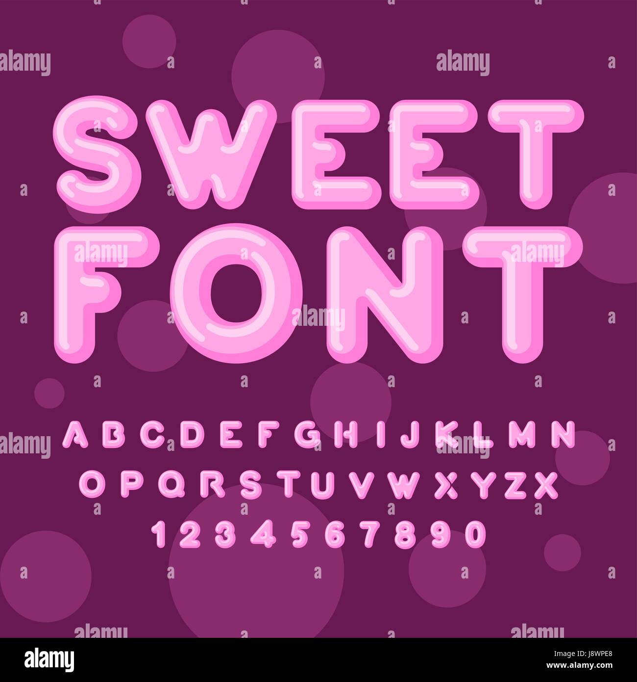 Sweet font. Pink letters. Lollipops lettring. ABC of caramel. Candy ...