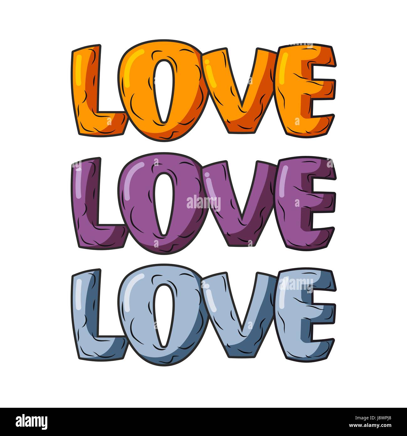 Love set. Logo for Valentines day in warm colors Stock Vector Image ...