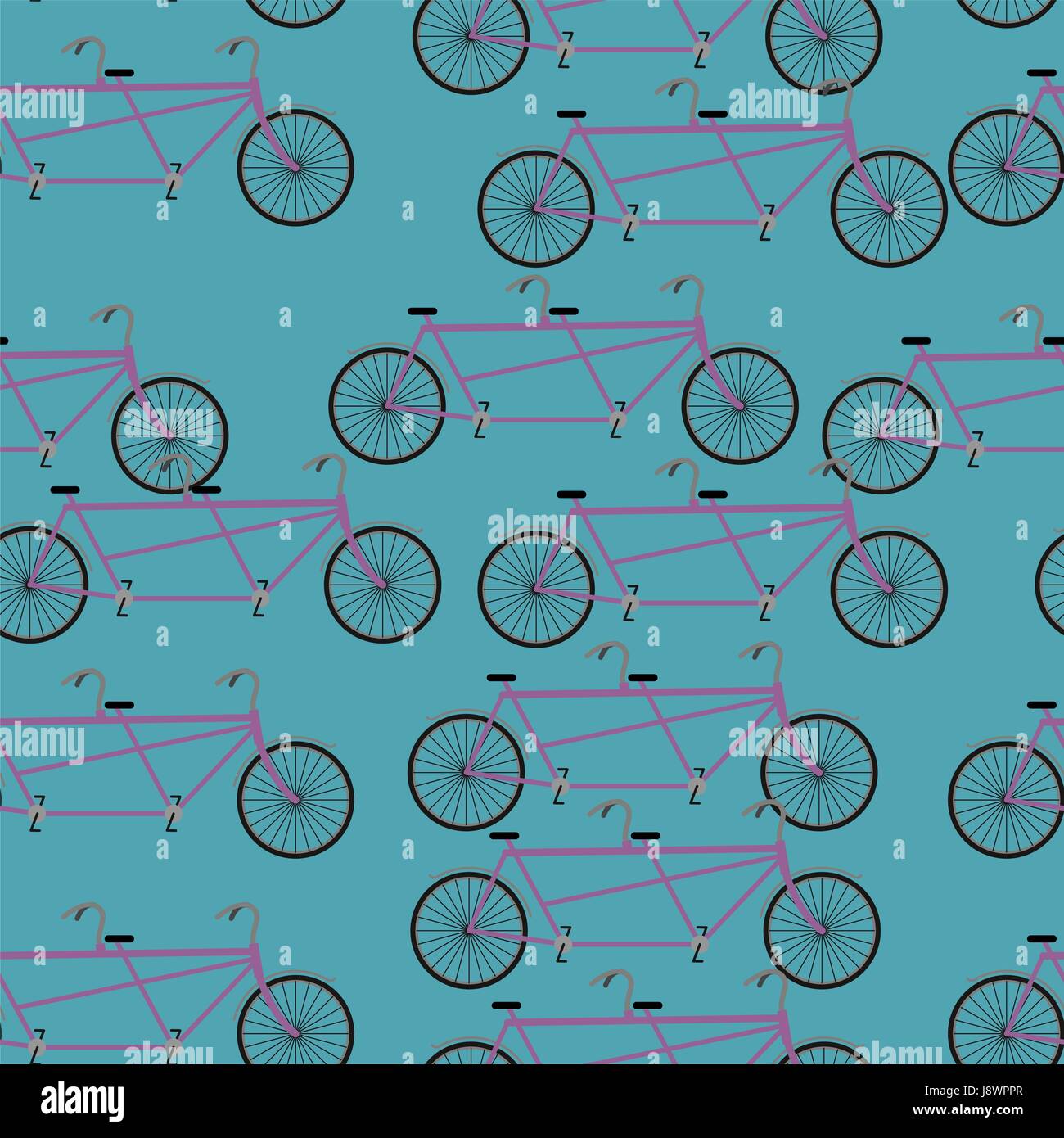 Bike seamless pattern. bicycle Tandem texture. Ornament of wheeled ...