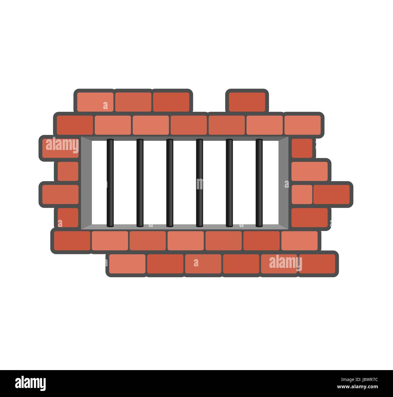 Prison grill and wall. Window in prison with bars. Jail isolated Stock ...
