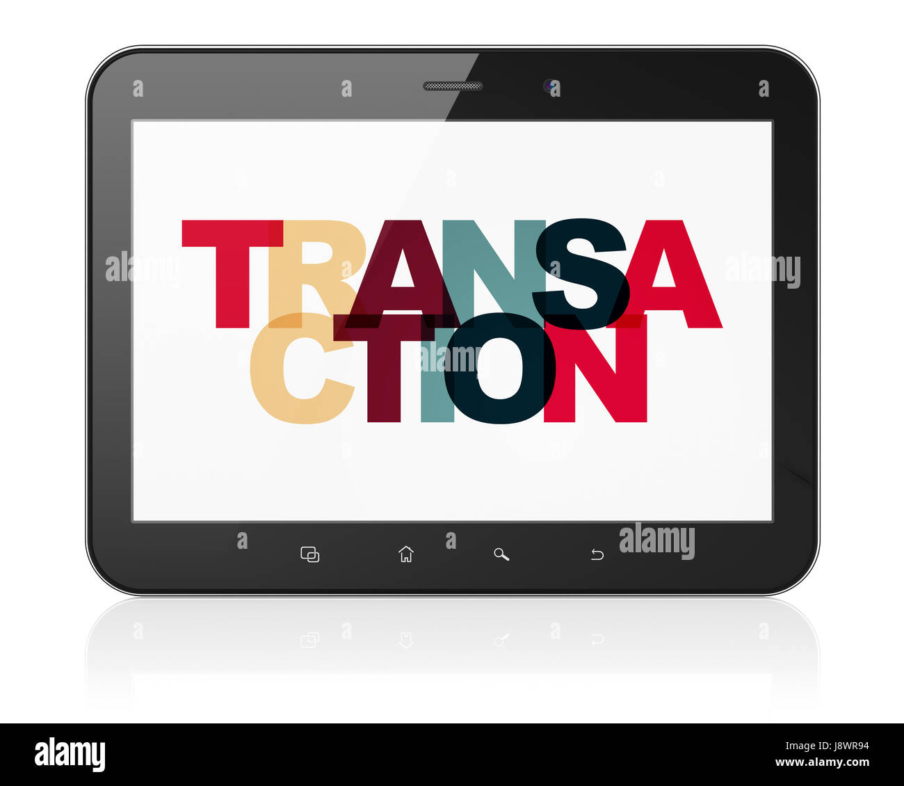 Banking concept: Tablet Computer with Transaction on display Stock ...