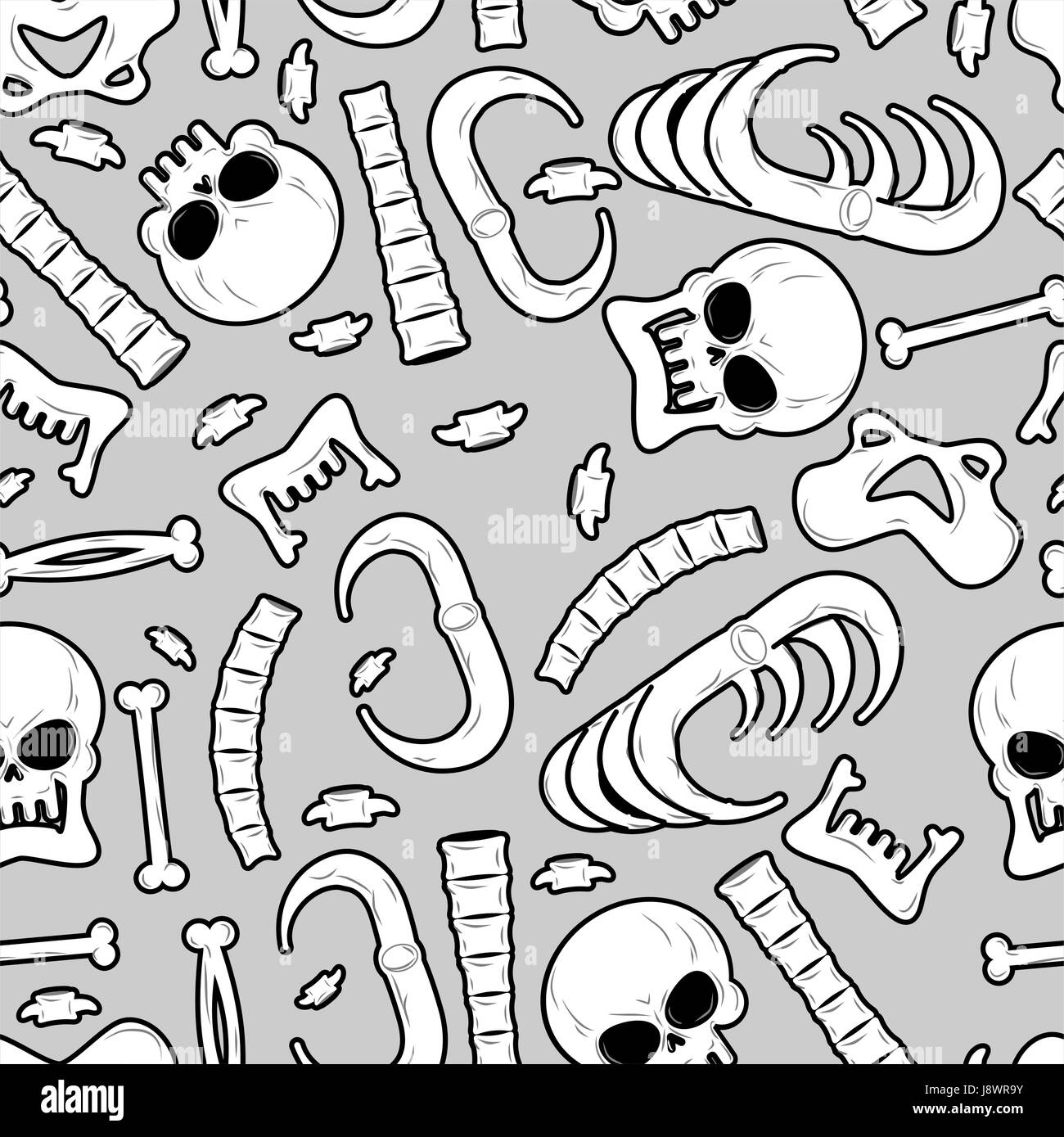 Bones seamless pattern. Skeleton background. Skull ornament. Anatomy ... Bones seamless pattern. Skeleton background. Skull ornament. Anatomy ...