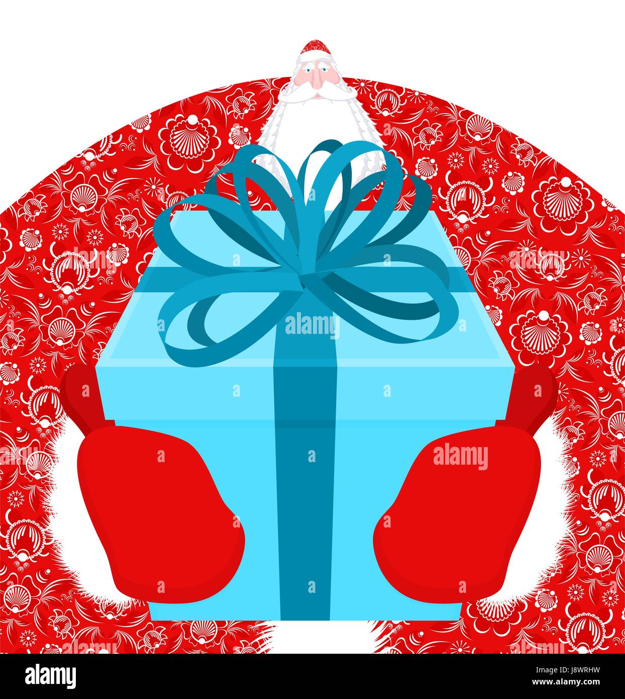 Russian Santa Claus ( Ded moroz) and gift. Santa of Russia- Father ...