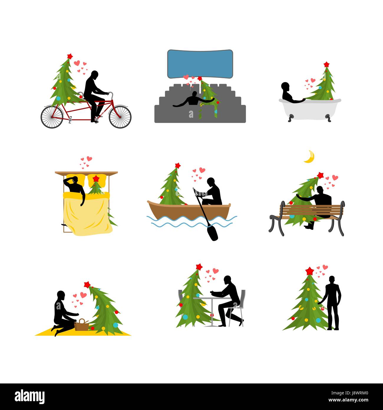 People walk christmas tree Stock Vector Images - Alamy