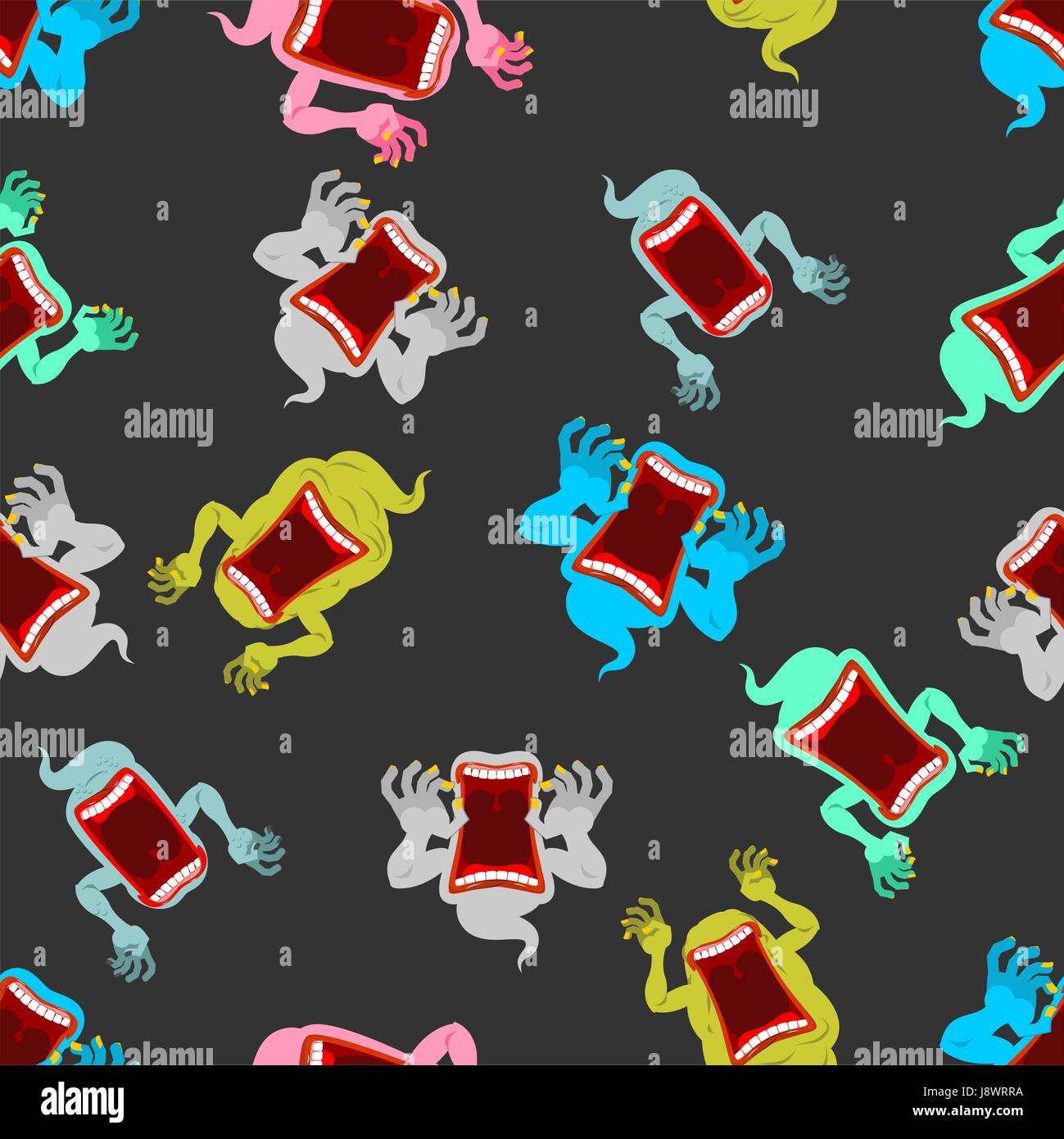 Terrible howling wraith background. Ghost seamless pattern. Monster ...