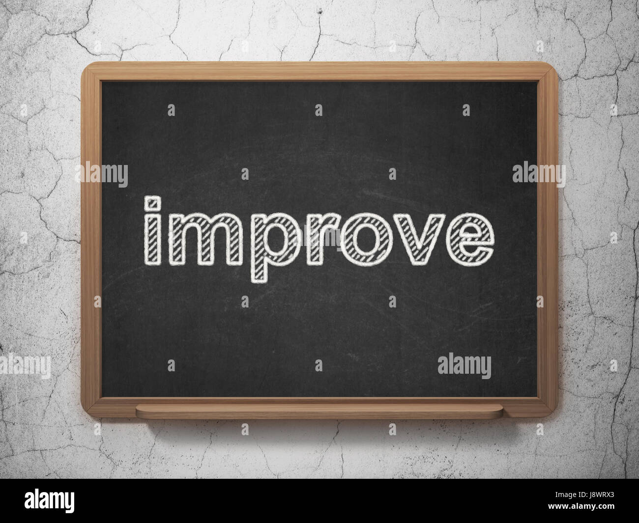 Business concept: Improve on chalkboard background Stock Photo - Alamy