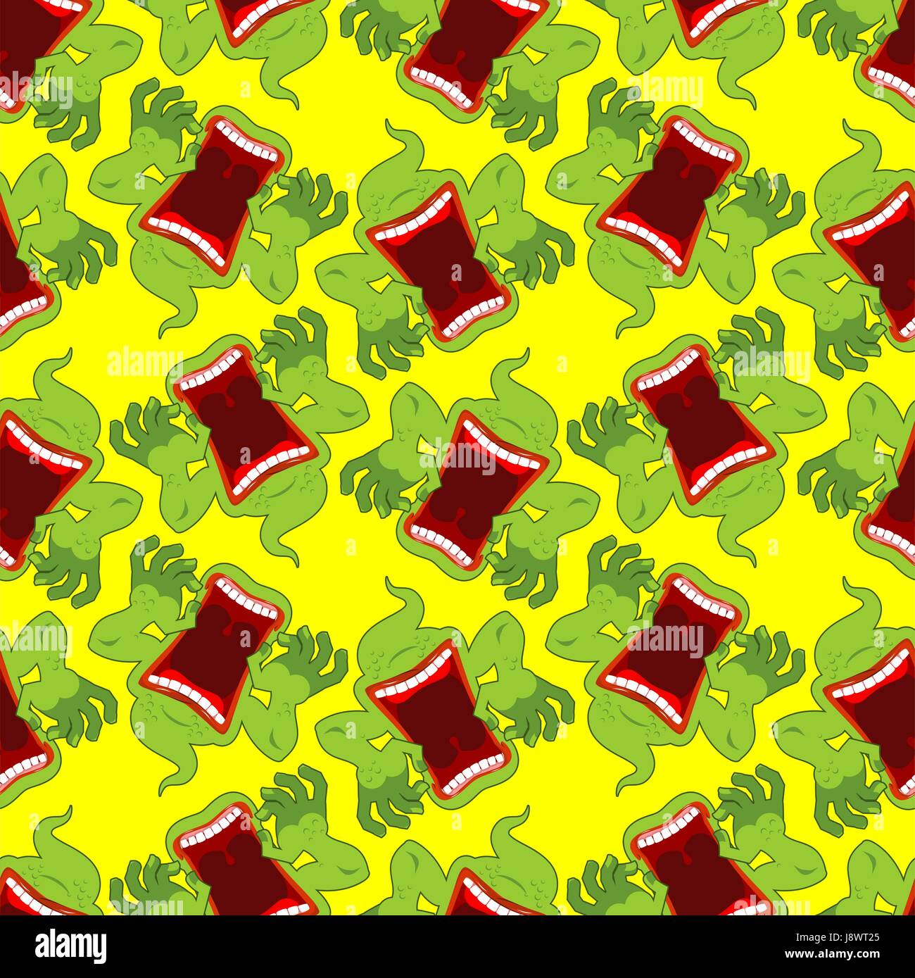 Spooky seamless pattern. Terrible howling wraith background. Monster ...