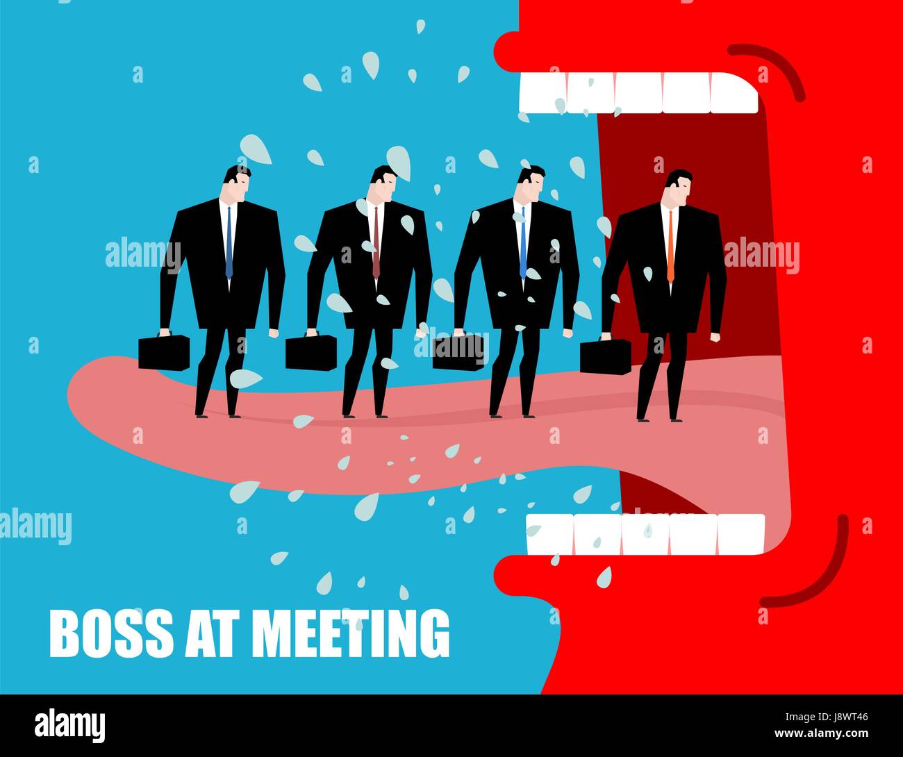 Boss at meeting scolds subordinates. Angry chief yelling at employees ...
