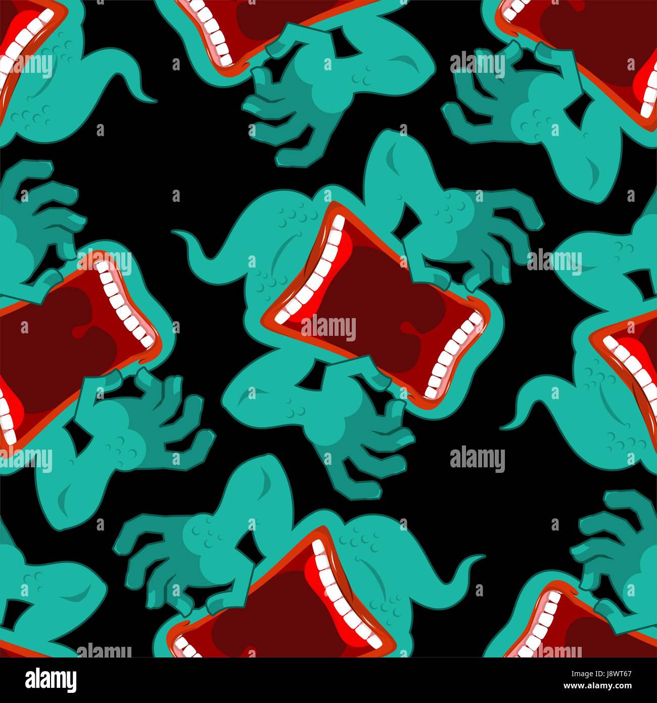 Ghost seamless pattern. Terrible howling wraith background. Monster ...