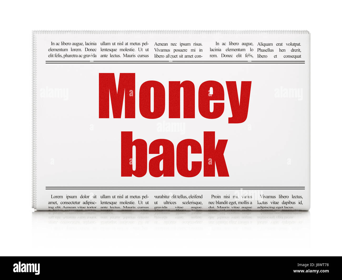 Finance concept: newspaper headline Money Back Stock Photo - Alamy