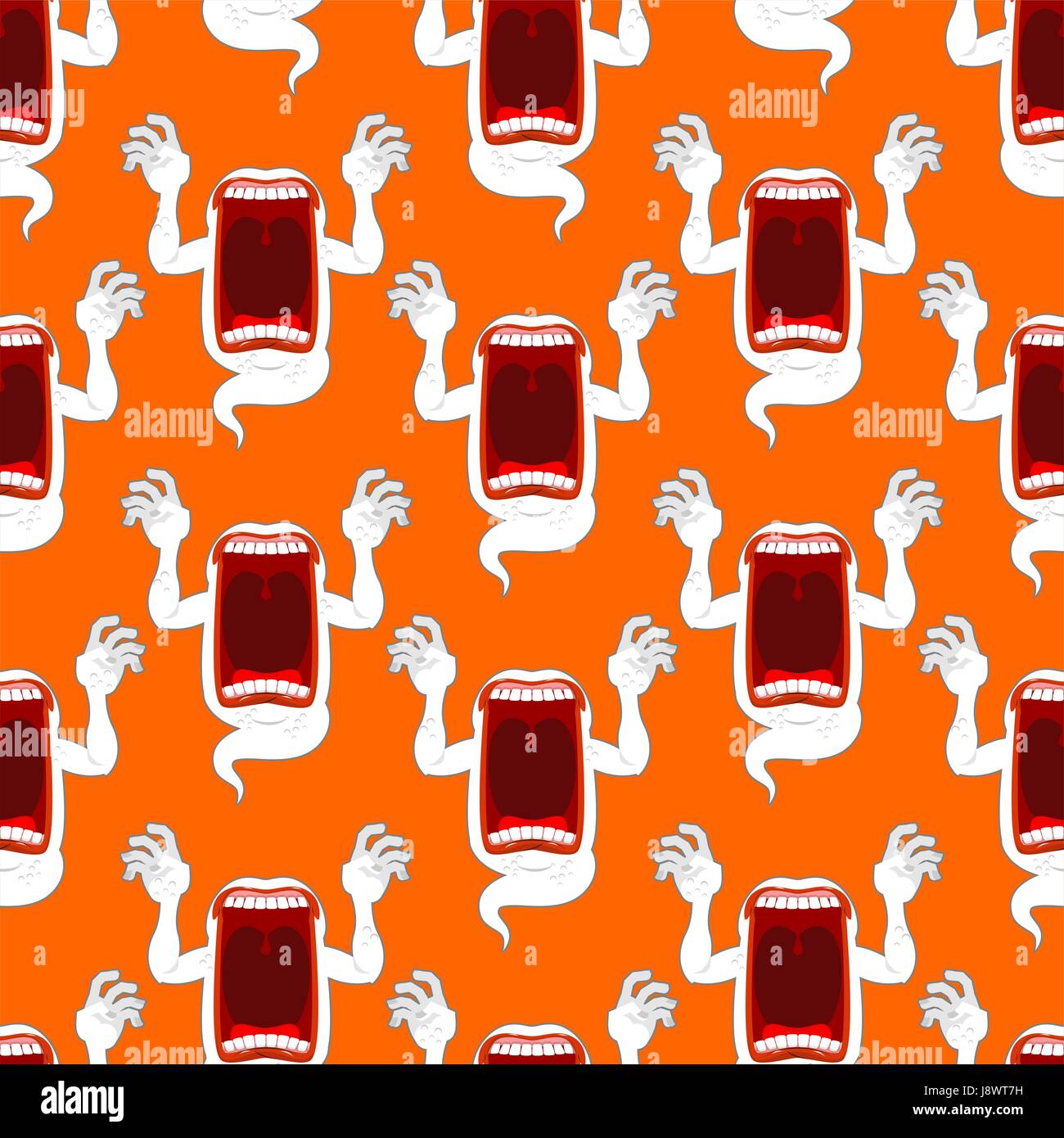Terrible howling wraith background. Ghost seamless pattern. Monster ...