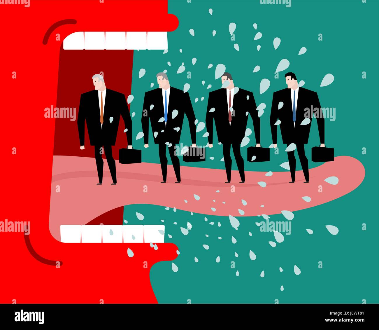 Angry Boss scolds subordinates. Chief yelling at employees. Red ...