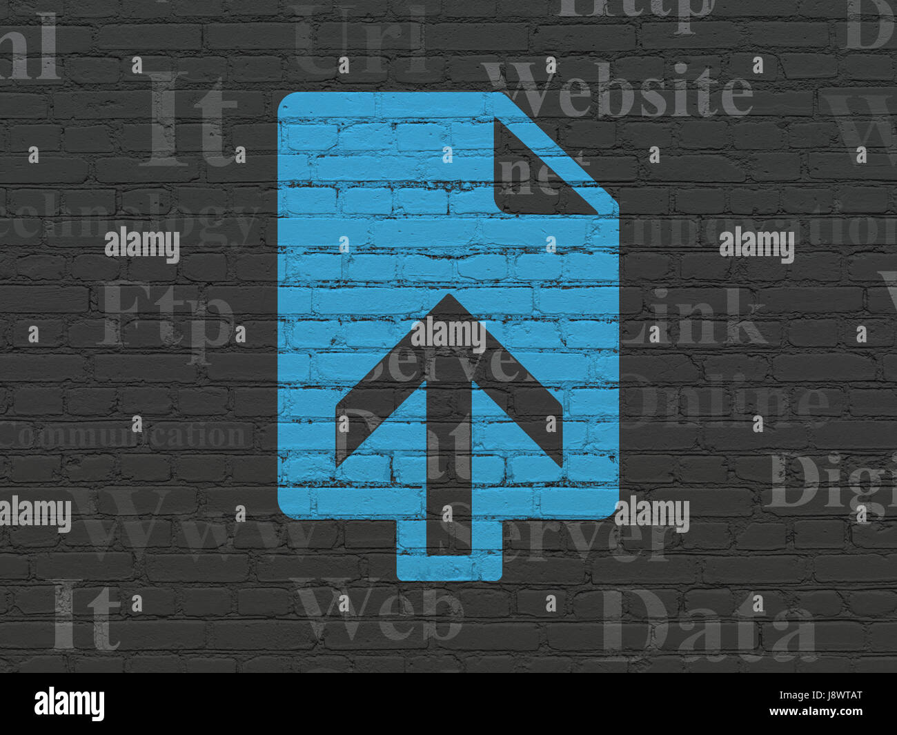 Web development concept: Upload on wall background Stock Photo - Alamy