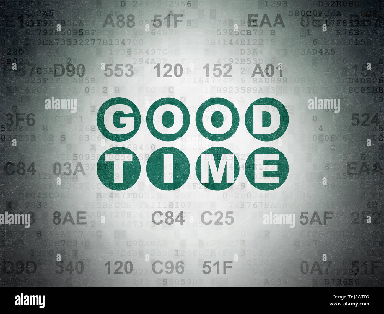 Time concept: Good Time on Digital Data Paper background Stock Photo ...
