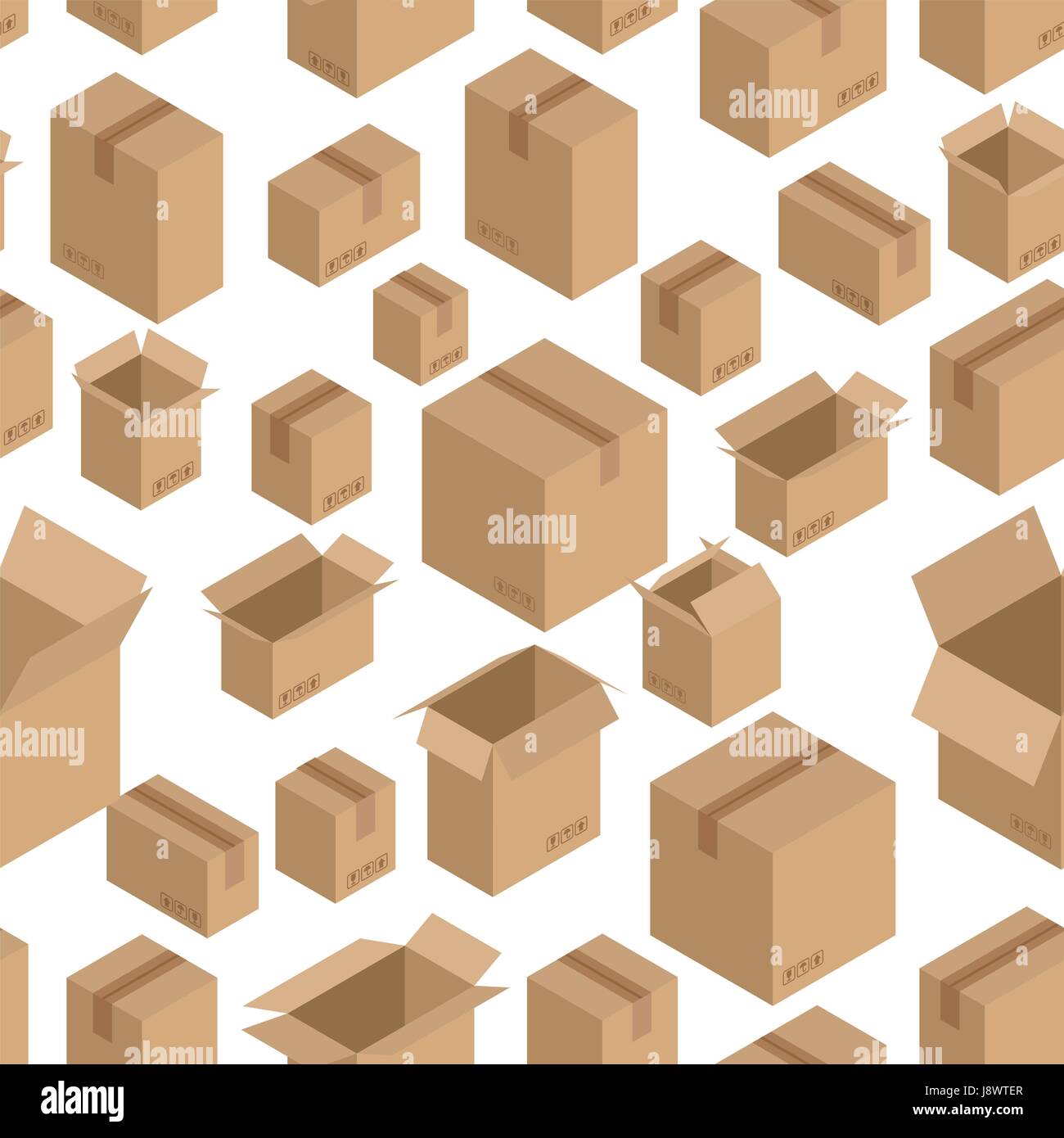 Cardboard box seamless pattern. Paper packaging background Stock Vector ...