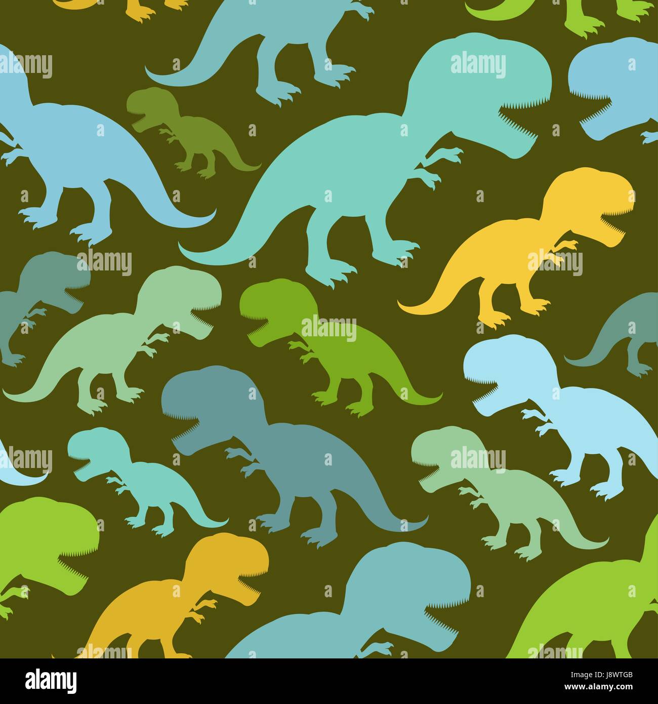Dinosaur seamless pattern. Dino texture. Tyrannosaurus Rex Ornament ...