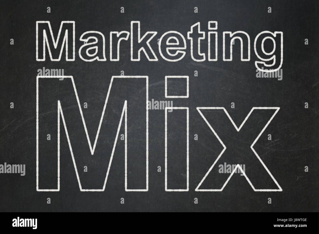 Advertising concept: Marketing Mix on chalkboard background Stock Photo ...