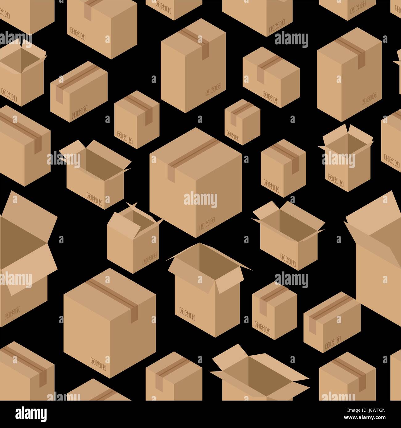 Cardboard box seamless pattern. Paper packaging background Stock Vector ...