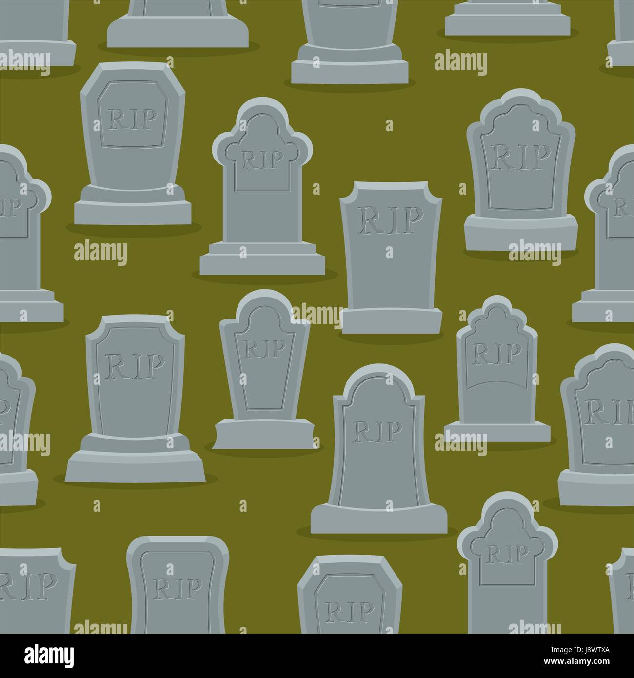 Tombstone seamless pattern. Old gravestone ornament. Cemetery background. rip texture. Grave ...