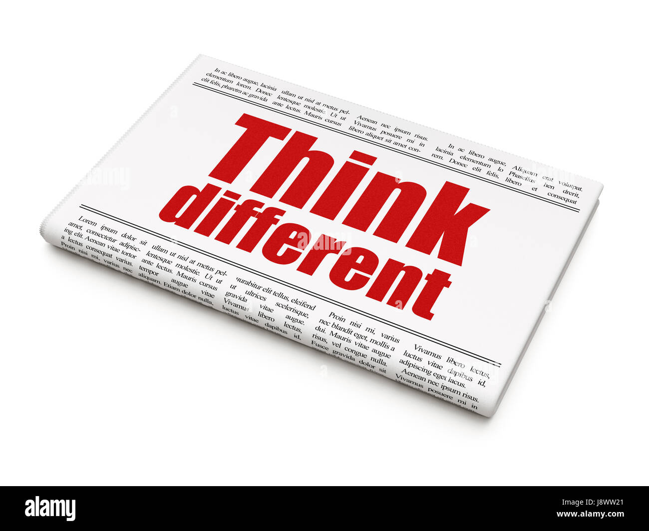 Education concept: newspaper headline Think Different Stock Photo - Alamy