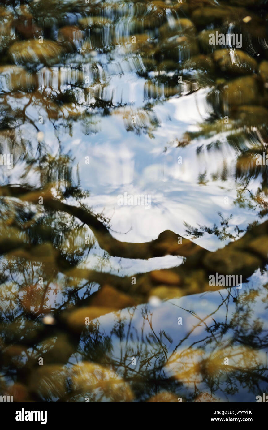 Reflections of the sky in a stream Stock Photo - Alamy