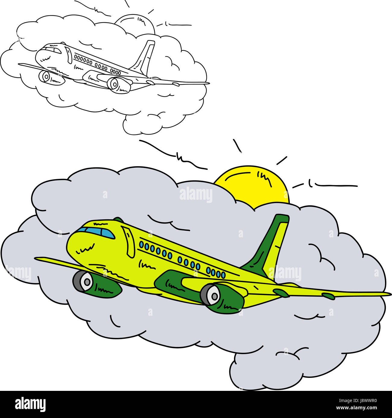 Isolated illustration cartoon draw railway hi-res stock photography and ...