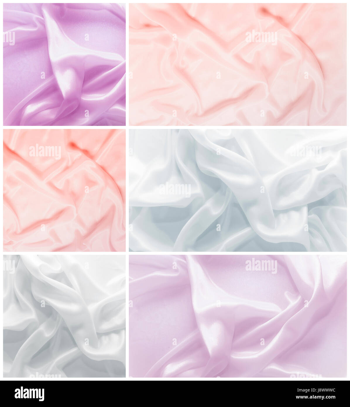 Textures of wavy crumpled silk. A set of tissue samples Stock Photo - Alamy