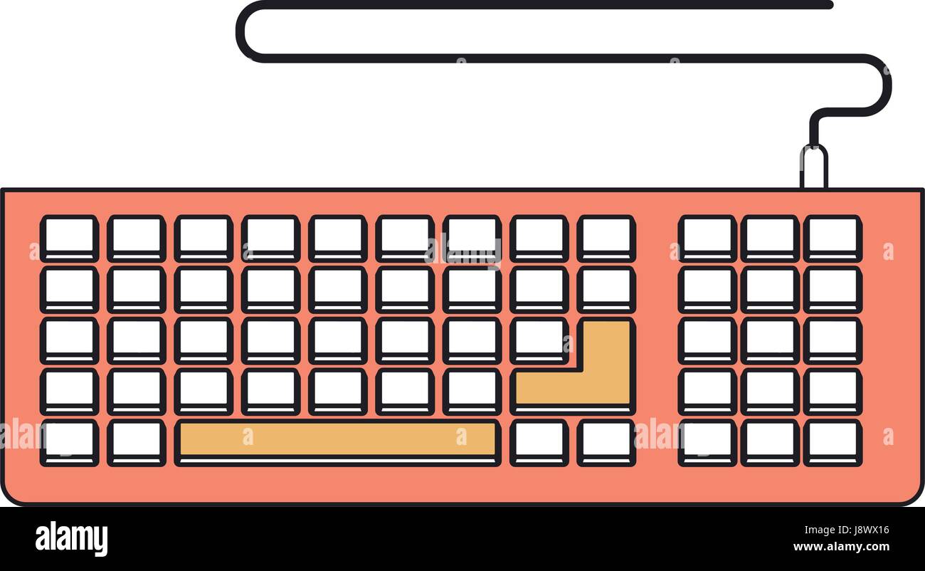 silhouette color section of computer keyboard Stock Vector Image & Art ...