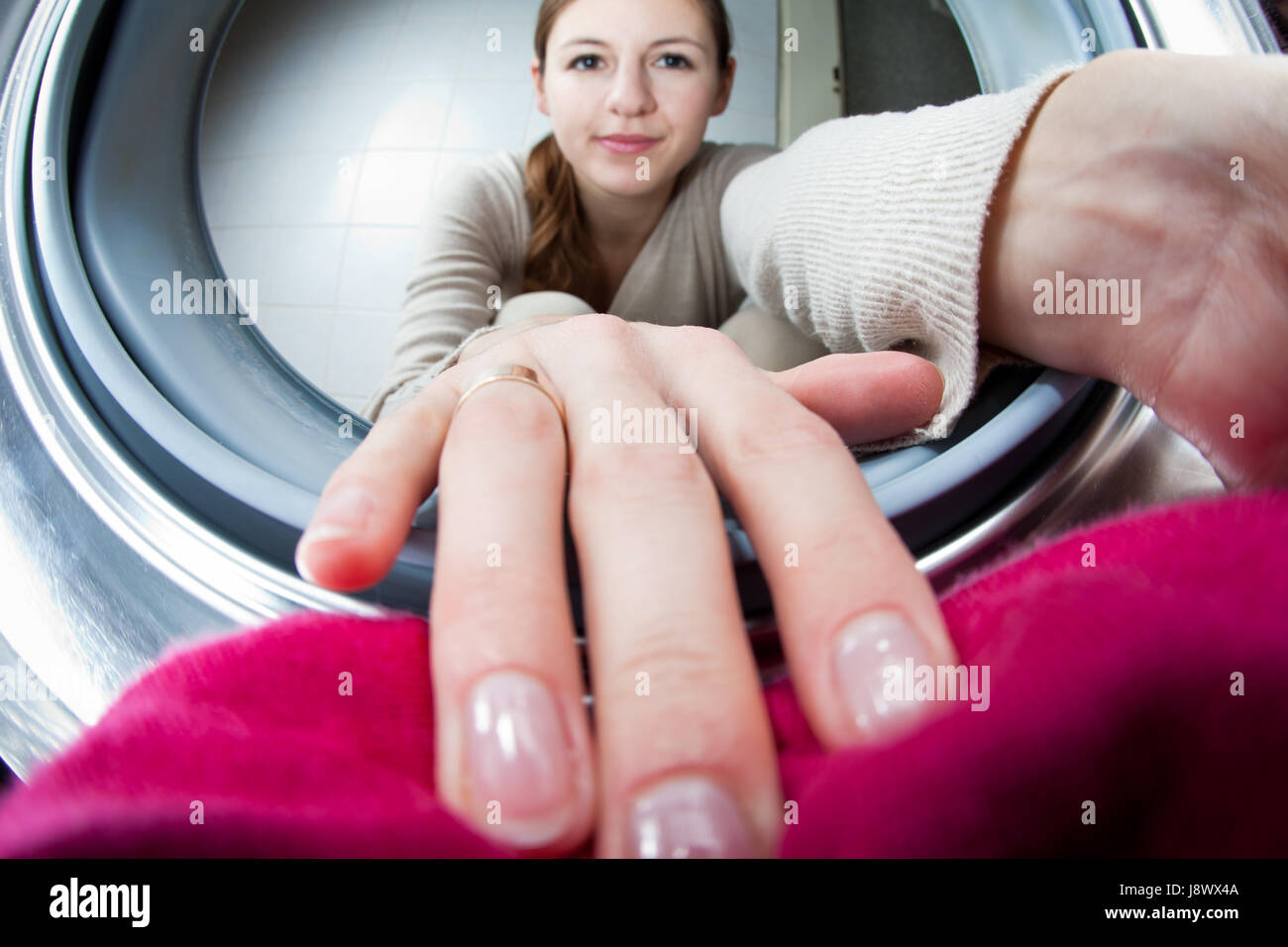 woman, housewife, wash, washing, laundry, young, younger, robot ...