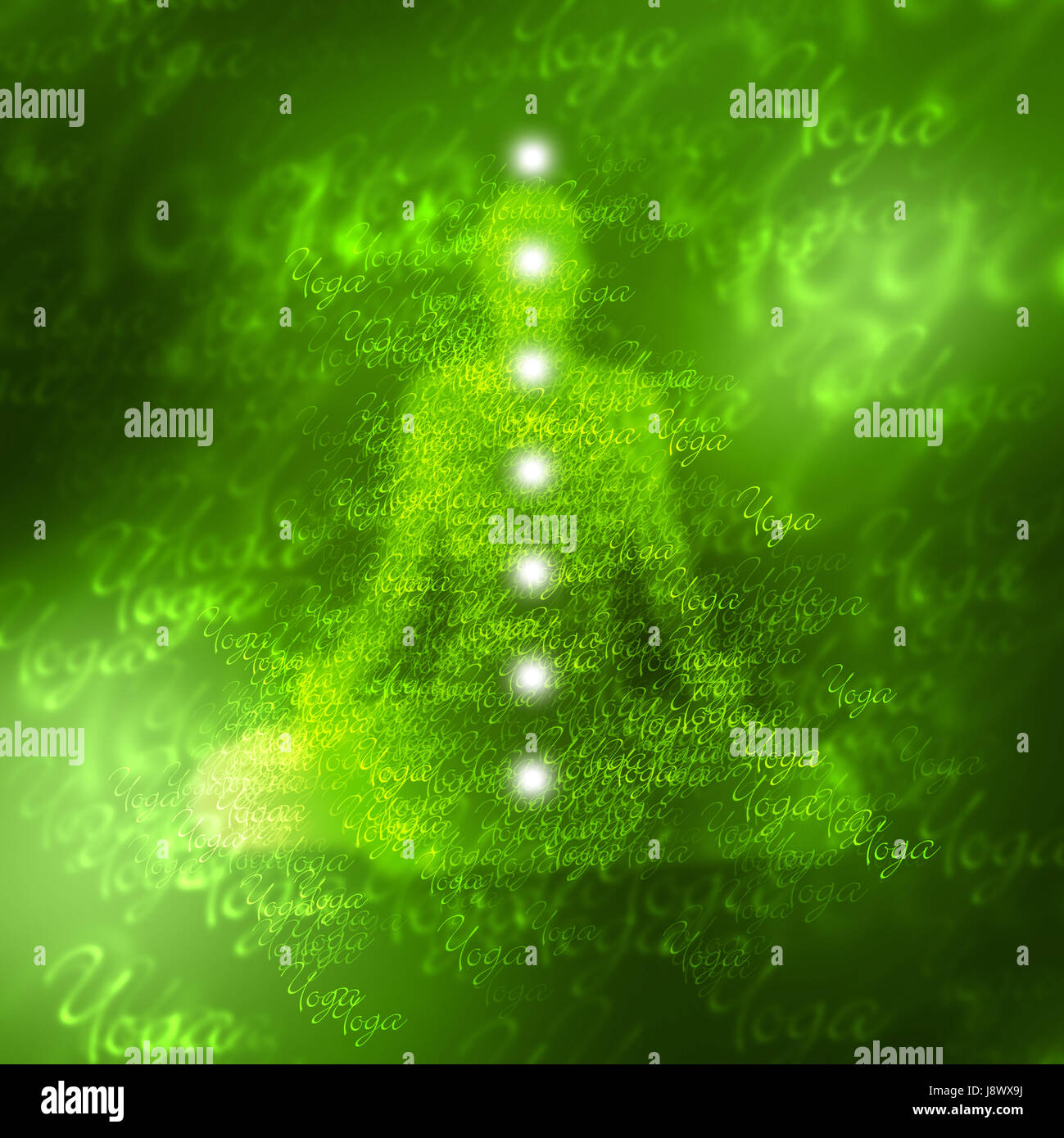 yoga color concept 4 of 7 - green heart chakra Stock Photo - Alamy