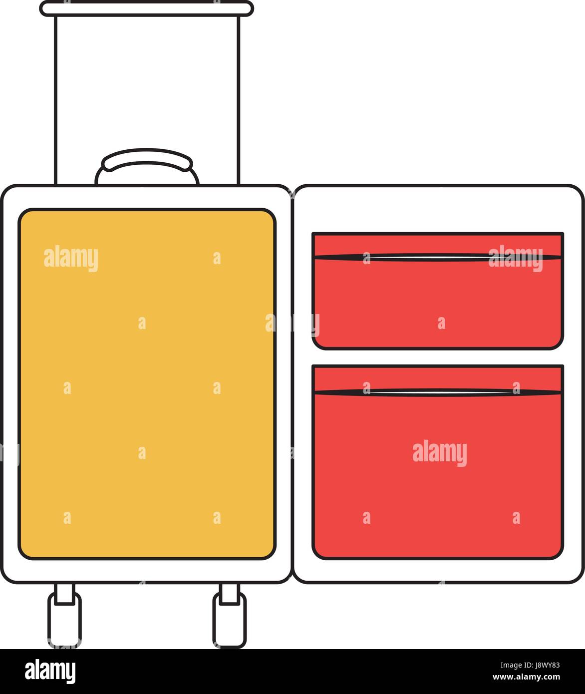 silhouette color section of opened empty suitcase of traveler Stock ...