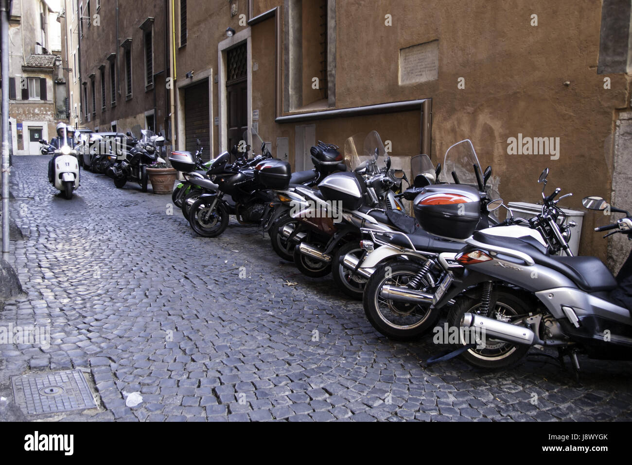 Typical motorcycles in rome, detail of typical urban transport, tourism ...