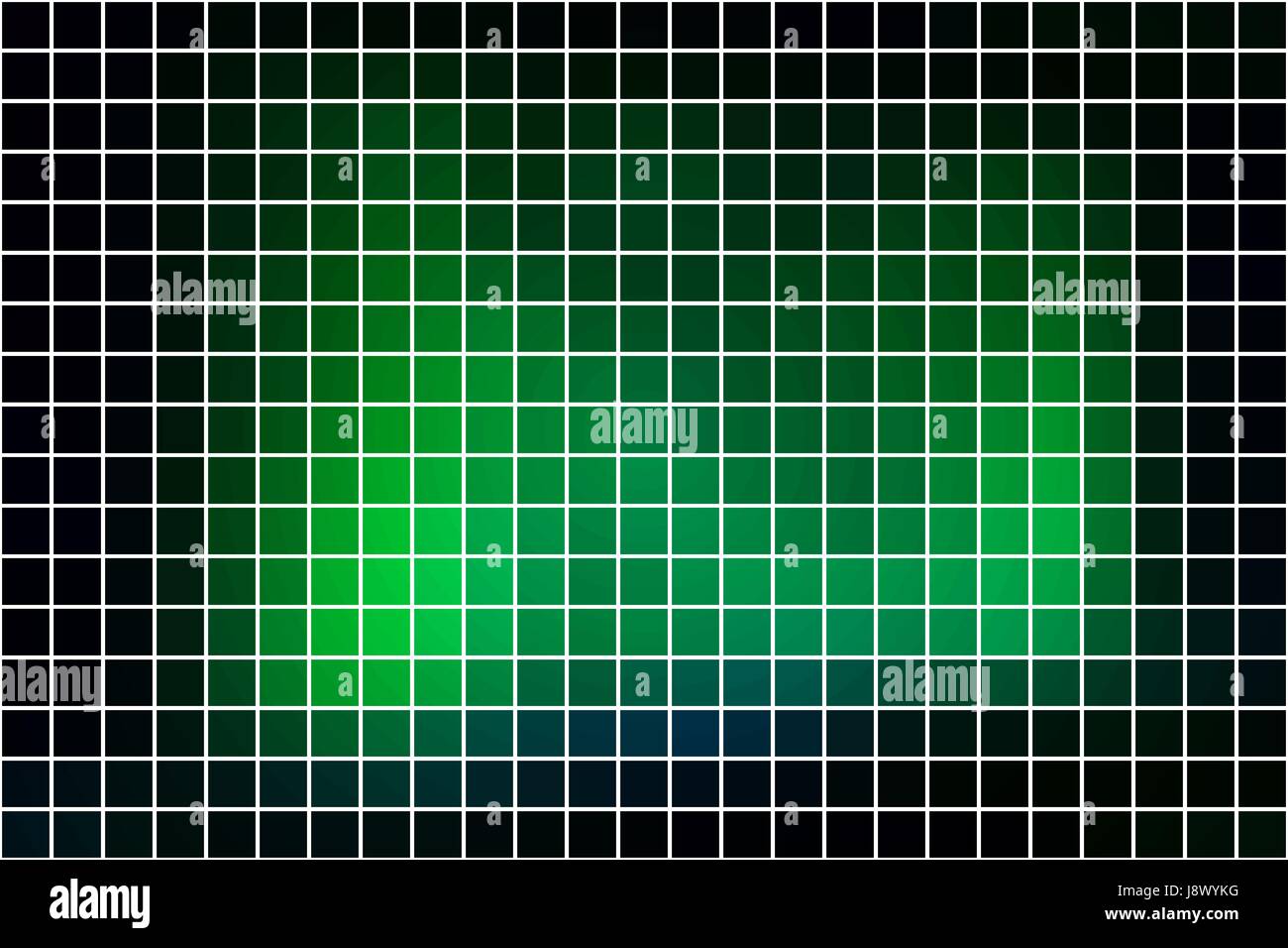 Glowing neon green abstract vector square tiles over white mosaic ...