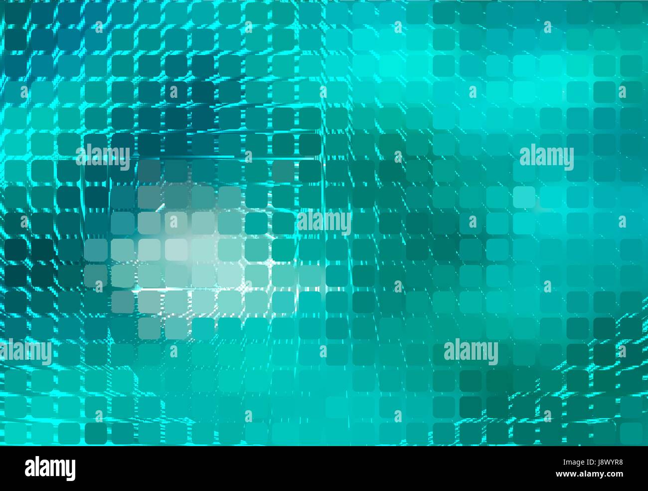 Turquoise green glowing spiral mosaic rounded corners square tiles ...