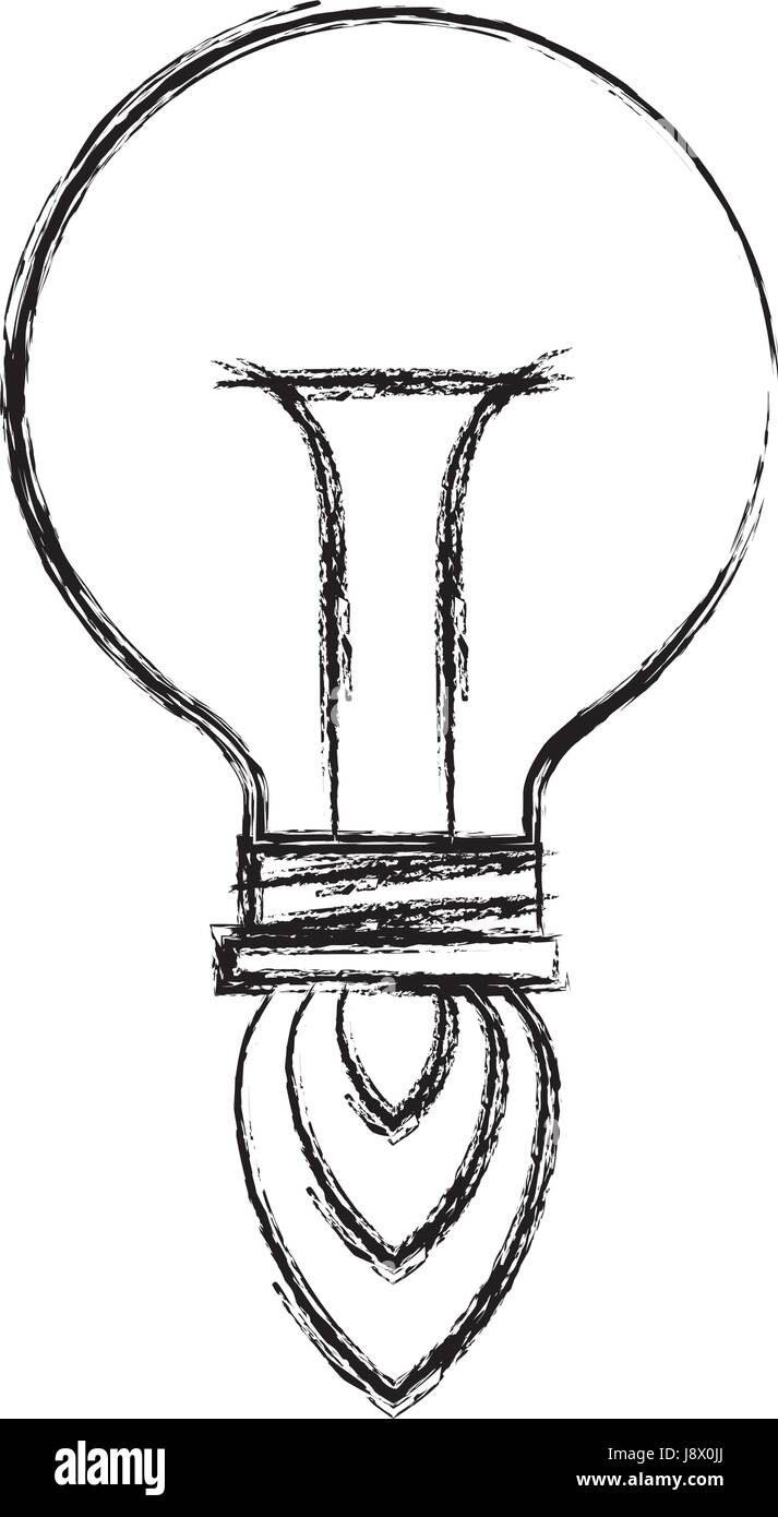 monochrome blurred silhouette of bulb light in shape of rocket Stock ...