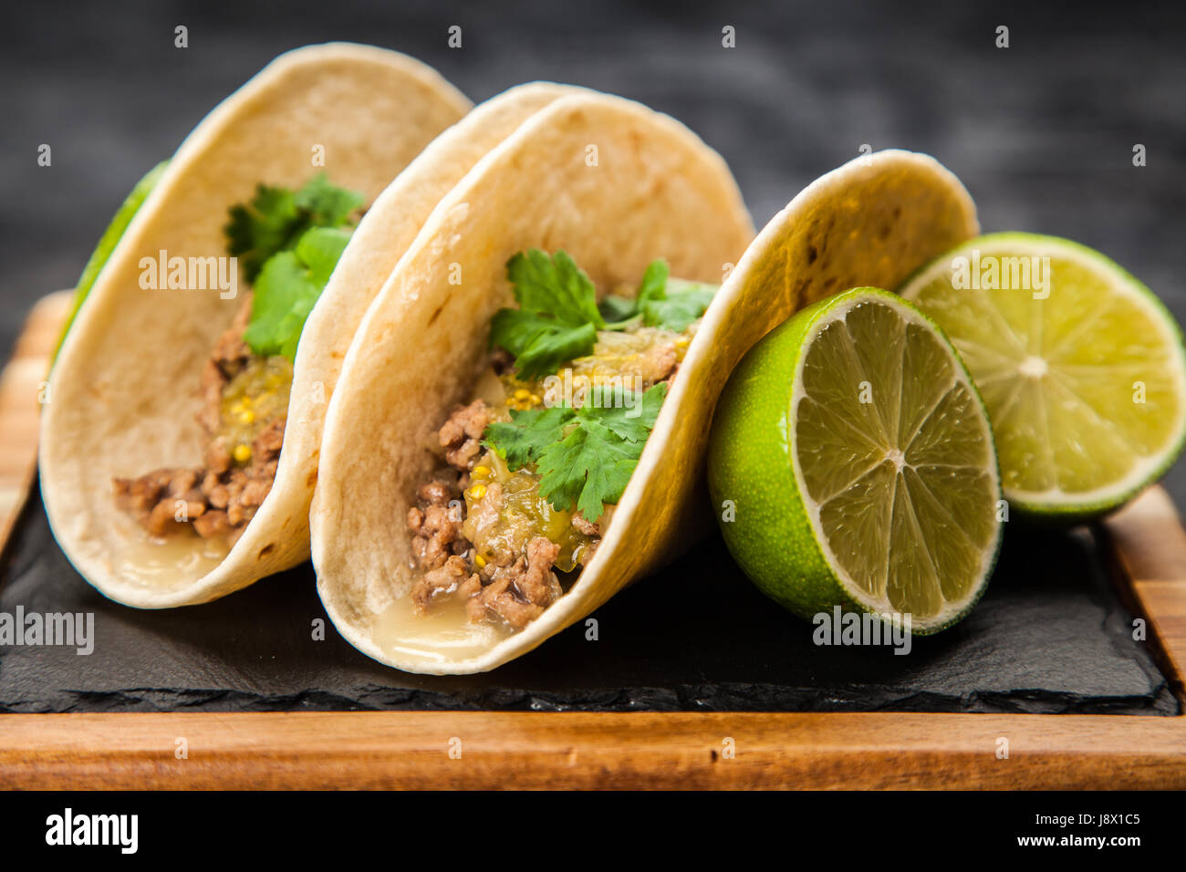 Mexican tacos with beef Stock Photo - Alamy