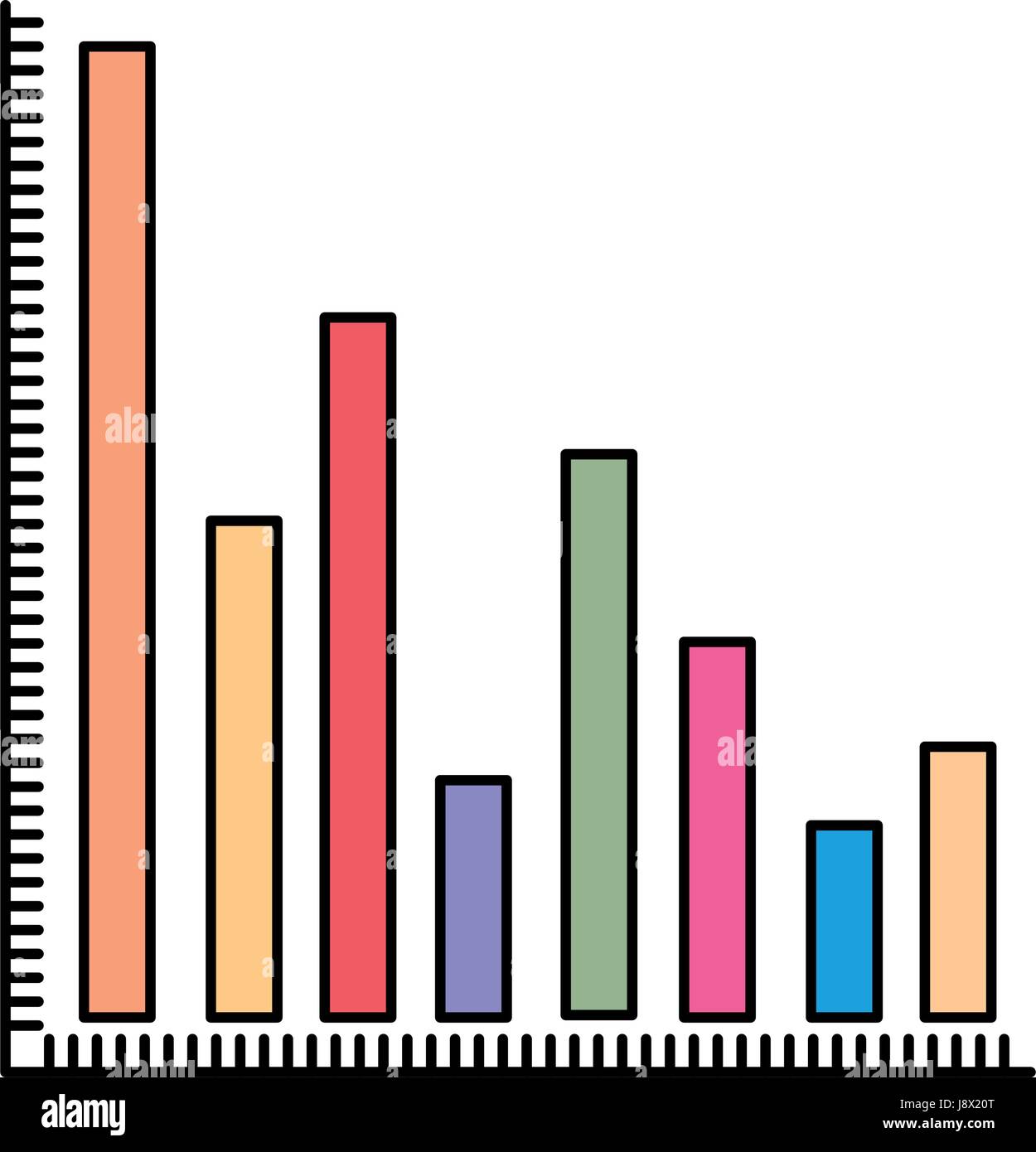 colorful silhouette of column chart Stock Vector Image & Art - Alamy