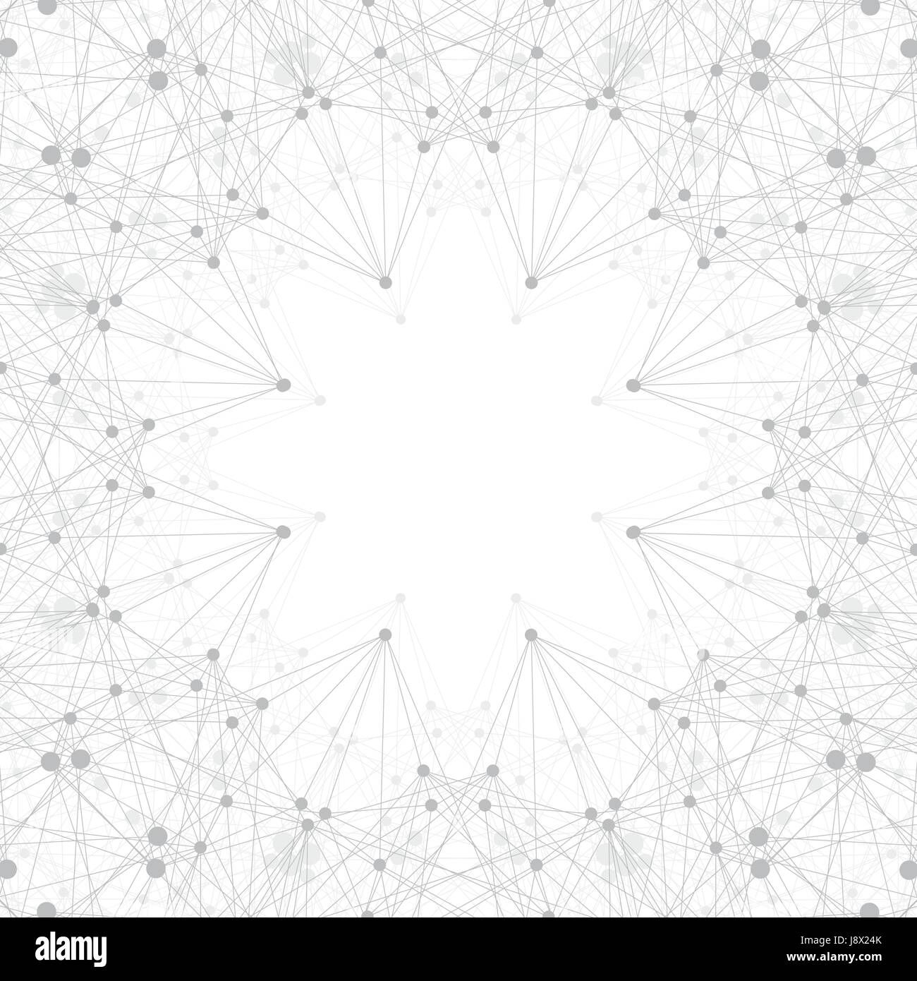 Geometric Grey Background Molecule And Communication Connected Lines With Dots Vector