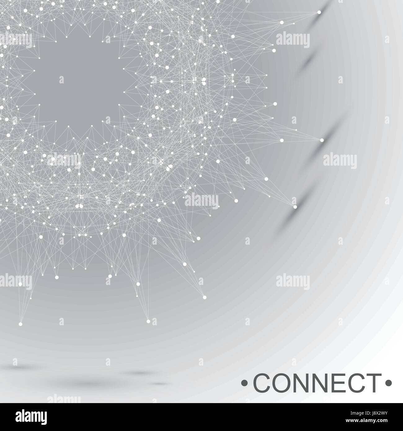 Geometric Abstract Form With Connected Lines And Dots Vector