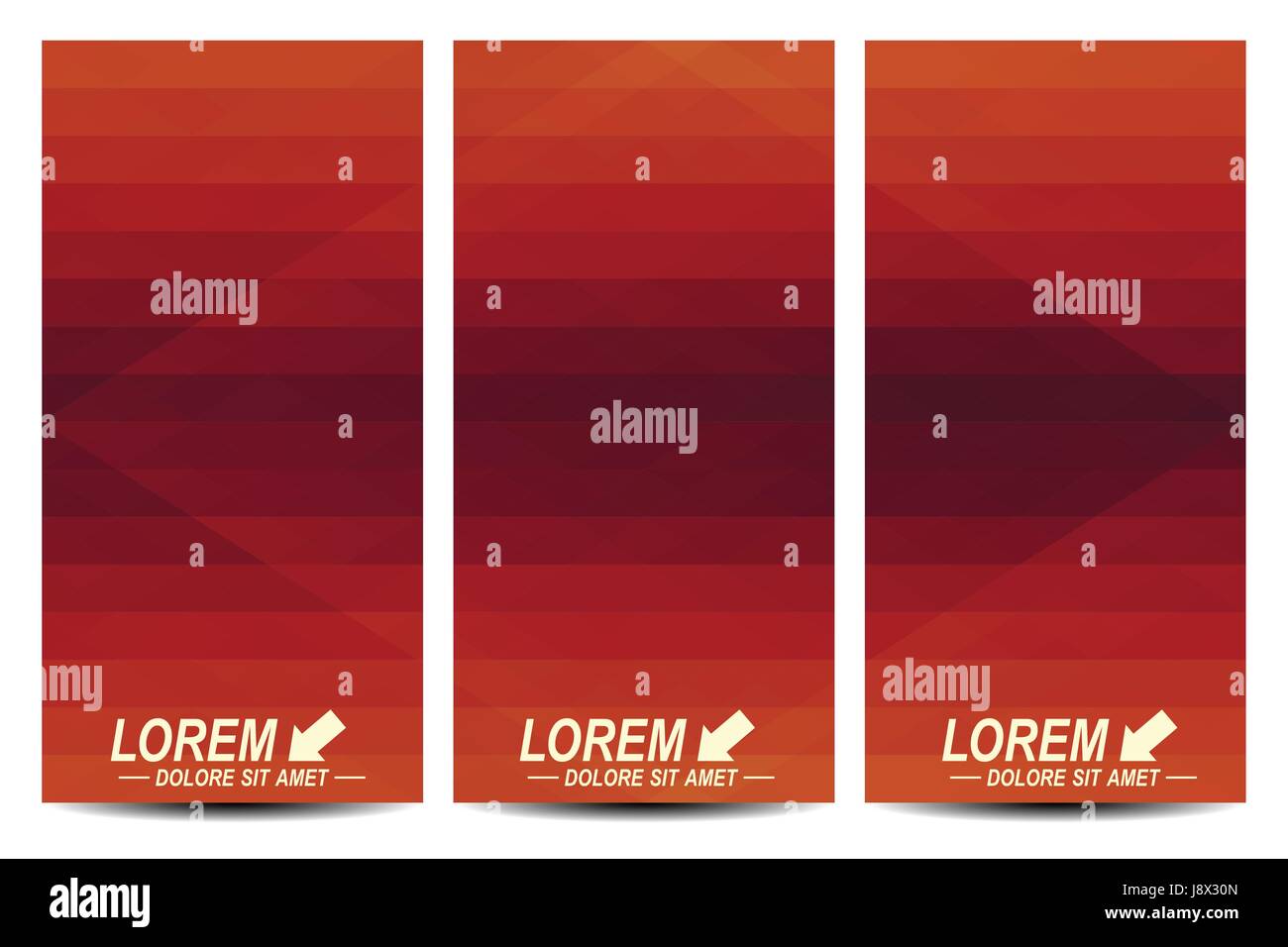 Red set of vector flyers. Background with dark red triangles. Flyer ...