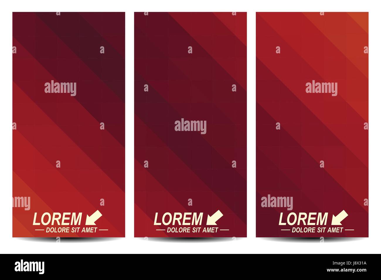 Red set of vector flyers. Background with dark red triangles. Flyer ...