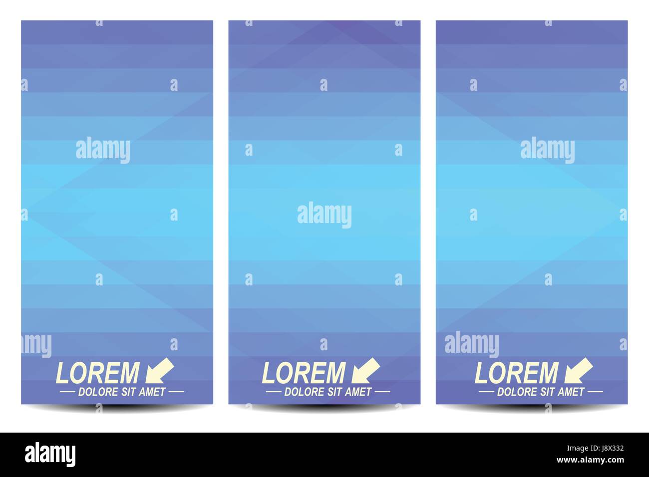 Blue set of vector flyers. Background with light blue triangles. Flyer ...