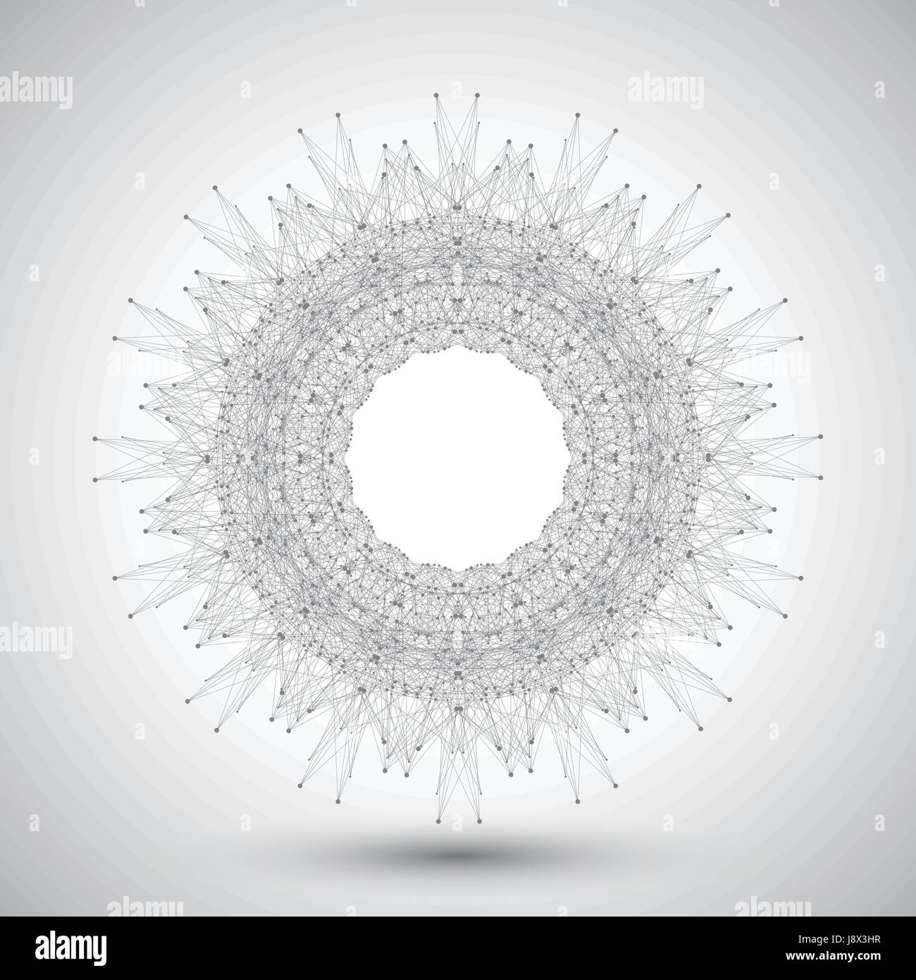 Geometric Abstract Form With Connected Line And Dots Graphic Background For Your Design Vector