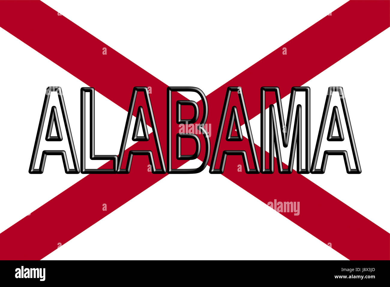 Illustration of the flag of Alabama state in America with the state ...